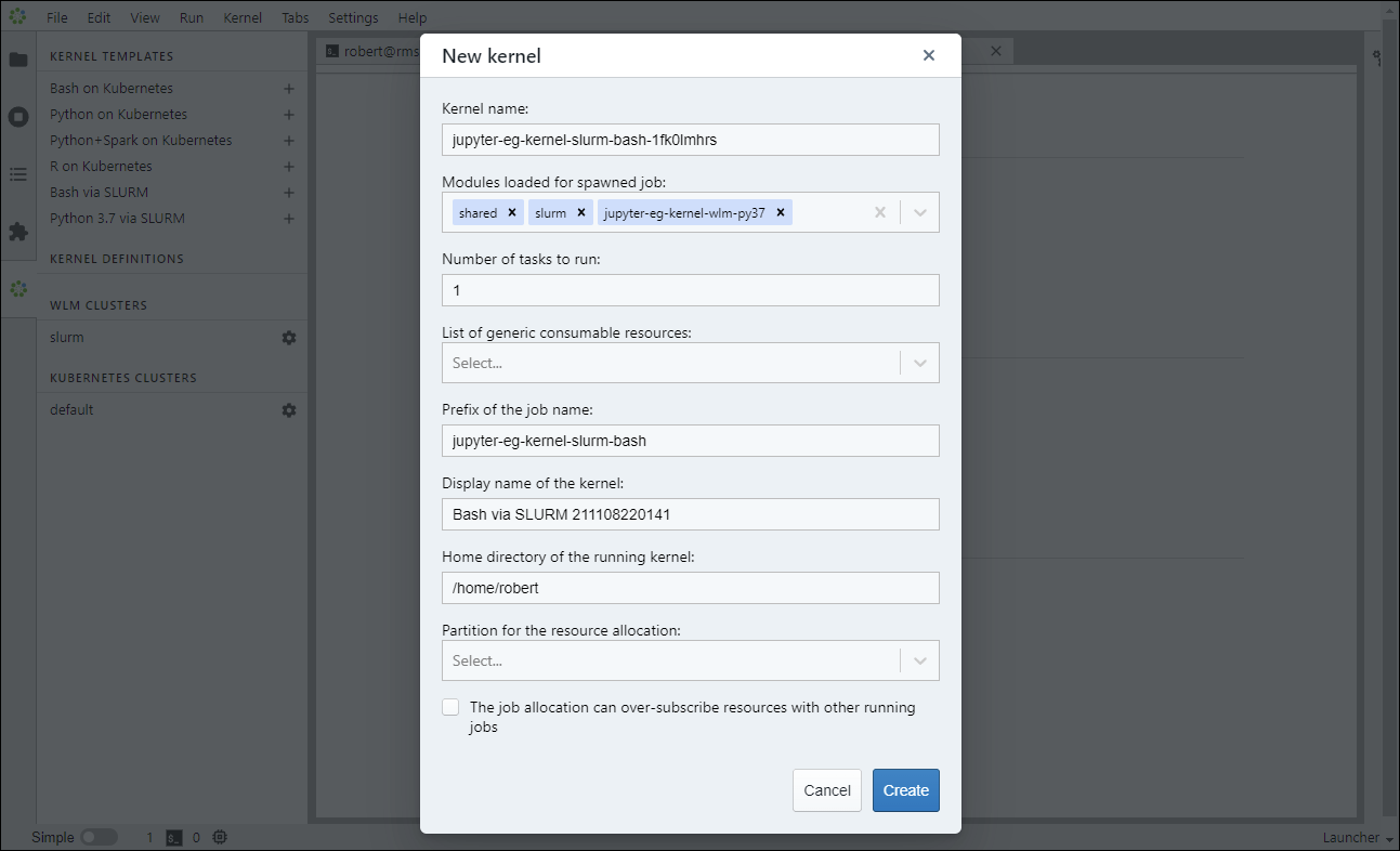 Prepopulating the Jupyterhub Launcher with Kernels | Bright Cluster ...